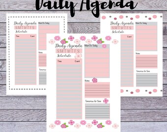Daily Agenda & Weekly Planner Printable, Digital Download Bundle - Etsy