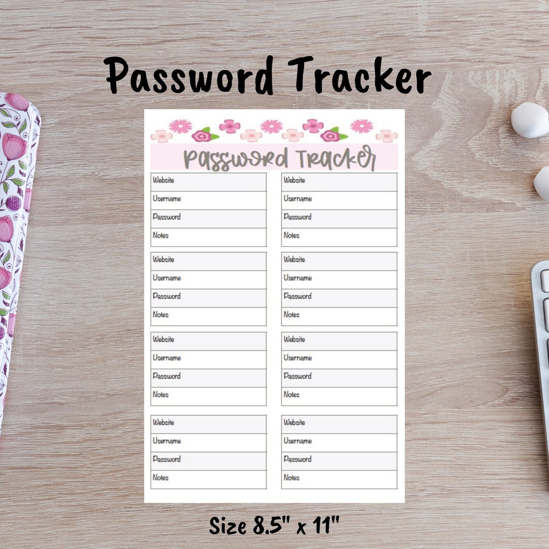 Password Tracker/log Printable Planner - Etsy