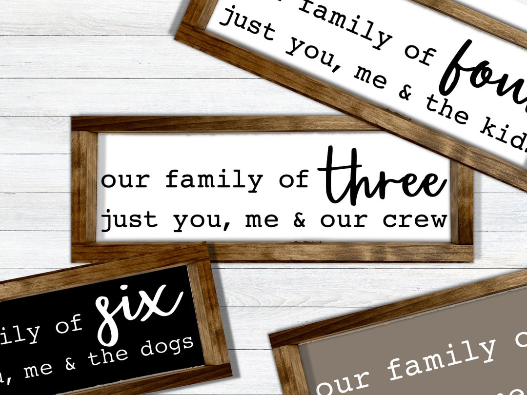 Blended Family Sign, Party of Sign, Our Family Sign, Family Number Sign ...