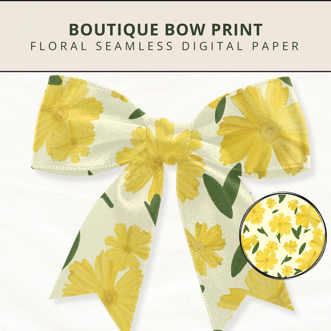 Yellow Floral Digital Paper | Seamless Daisy Pattern PNG, Summer Fabric ...