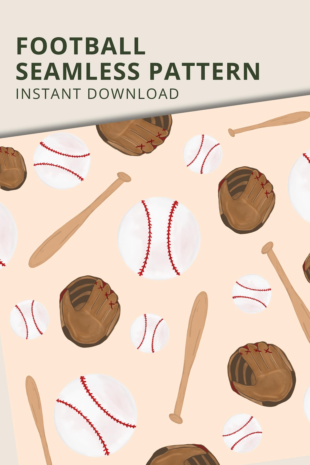 Baseball Seamless Pattern: Digital Paper for Sports Crafts ...