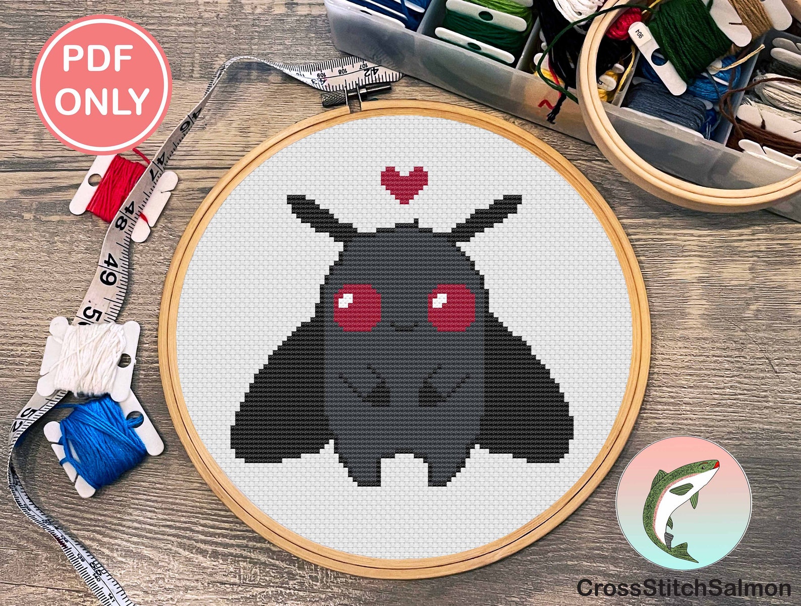 Cute Chibi Mothman Cross Stitch Pattern SMALL EASY - Etsy