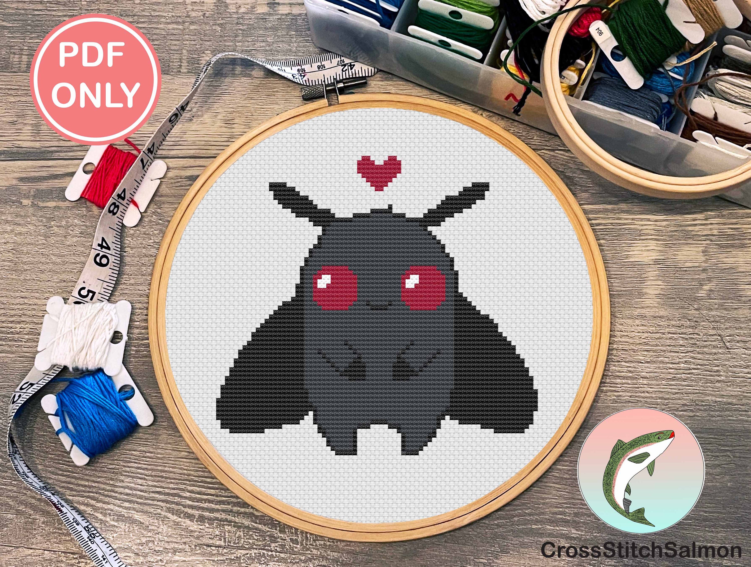 Cute Chibi Mothman Cross Stitch Pattern SMALL EASY - Etsy