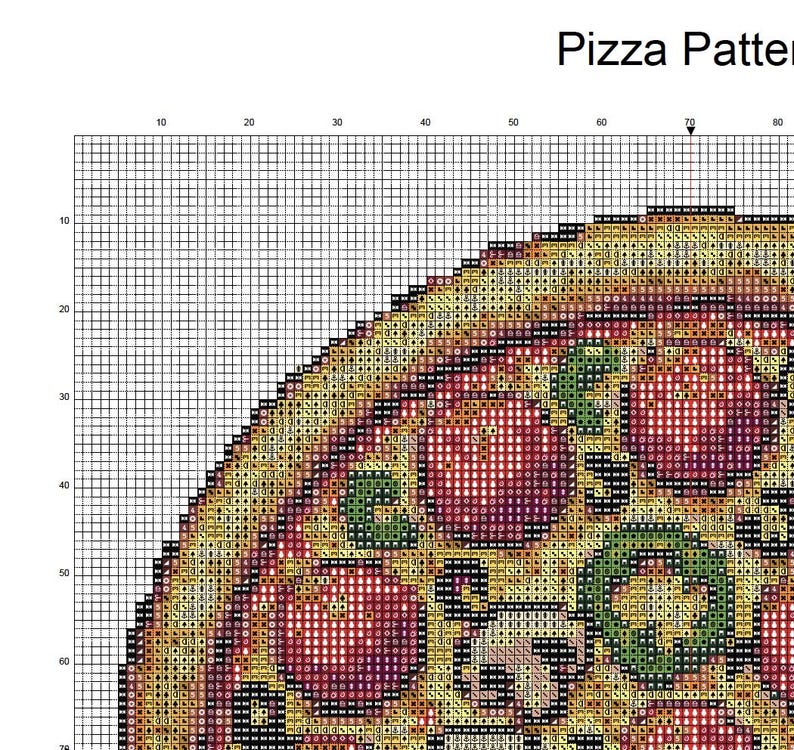 Retro Pepperoni Pizza Cross Stitch Pattern: Ghibli Food Art (PDF ...