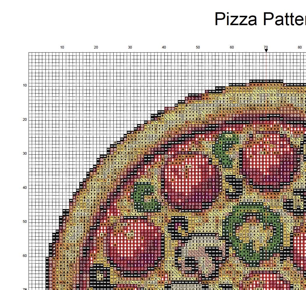 Retro Pepperoni Pizza Cross Stitch Pattern: Ghibli Food Art (PDF ...