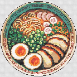 Ramen Japanese Cross Stitch Pattern | Studio Ghibli Style | Food | 21 ...