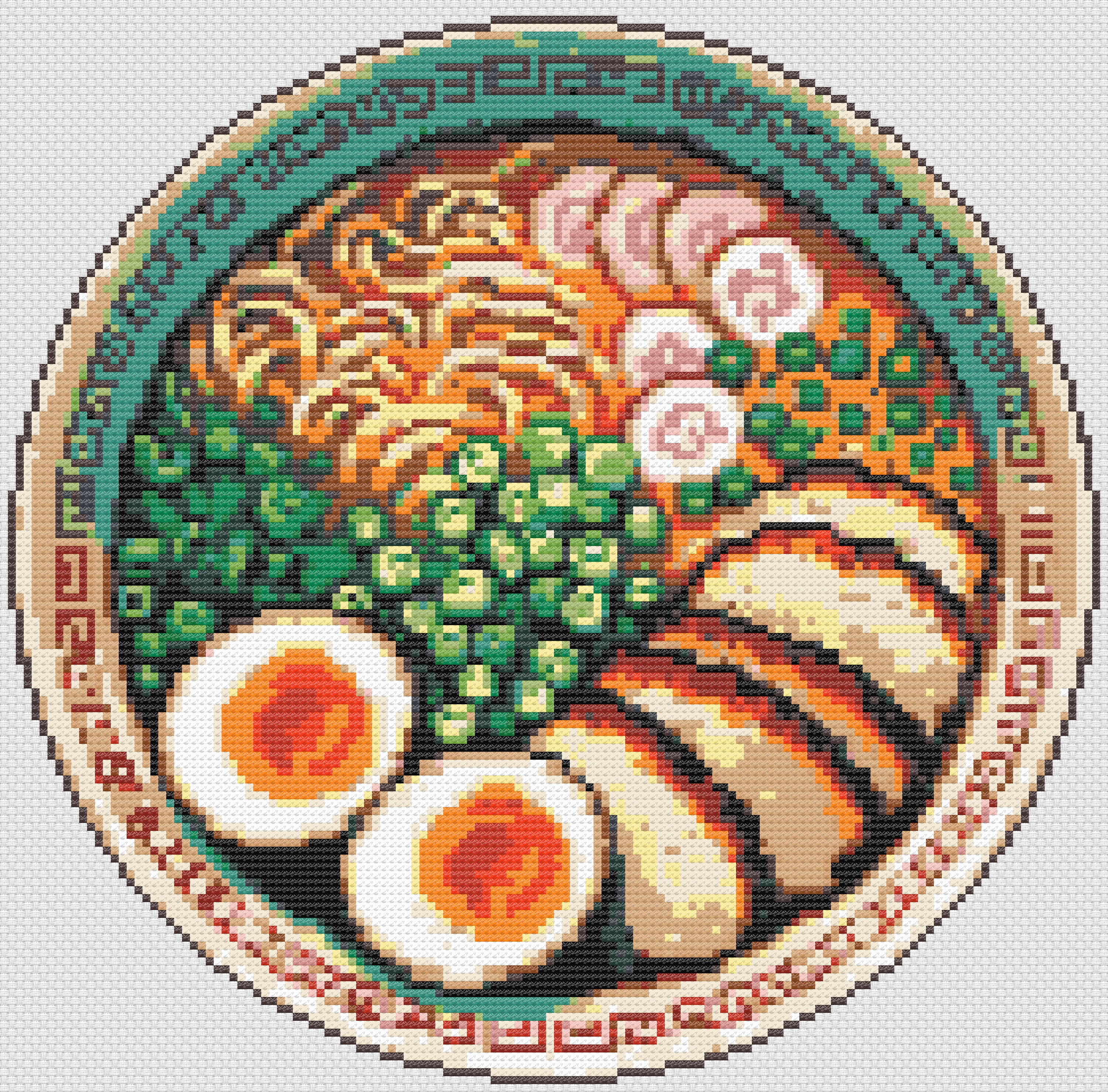 Ramen Japanese Cross Stitch Pattern | Studio Ghibli Style | Food | 21 ...