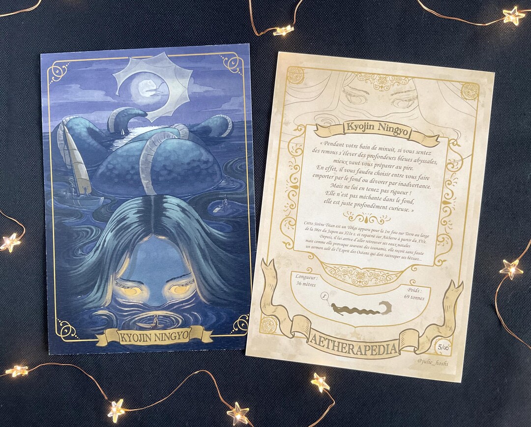 Aetherapedia Trading Card 5 Kyojin Ningyo the Youkai Mermaid - Etsy