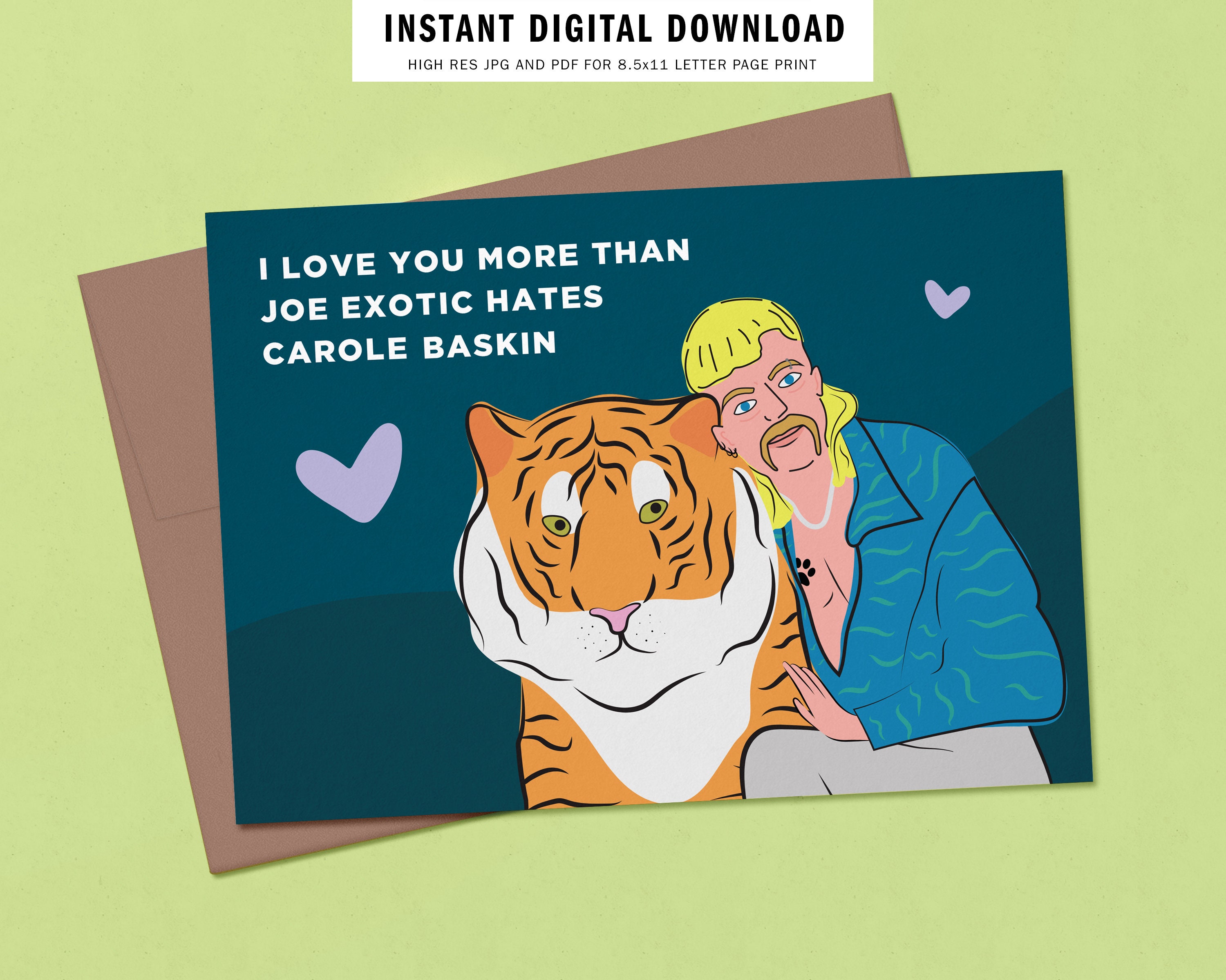 Tiger King Joe Exotic Card – Carol Baskin – Funny Love Friendship ...