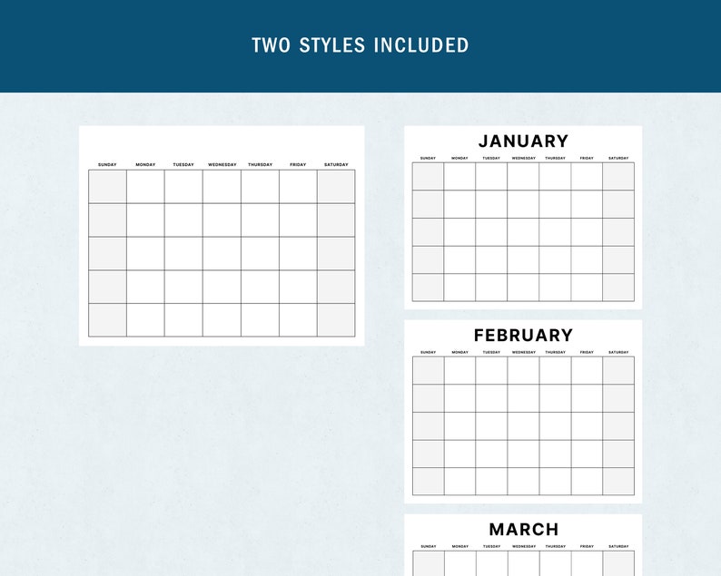 Blank Calendar Month Pages – Printable Monthly Calendar Download ...