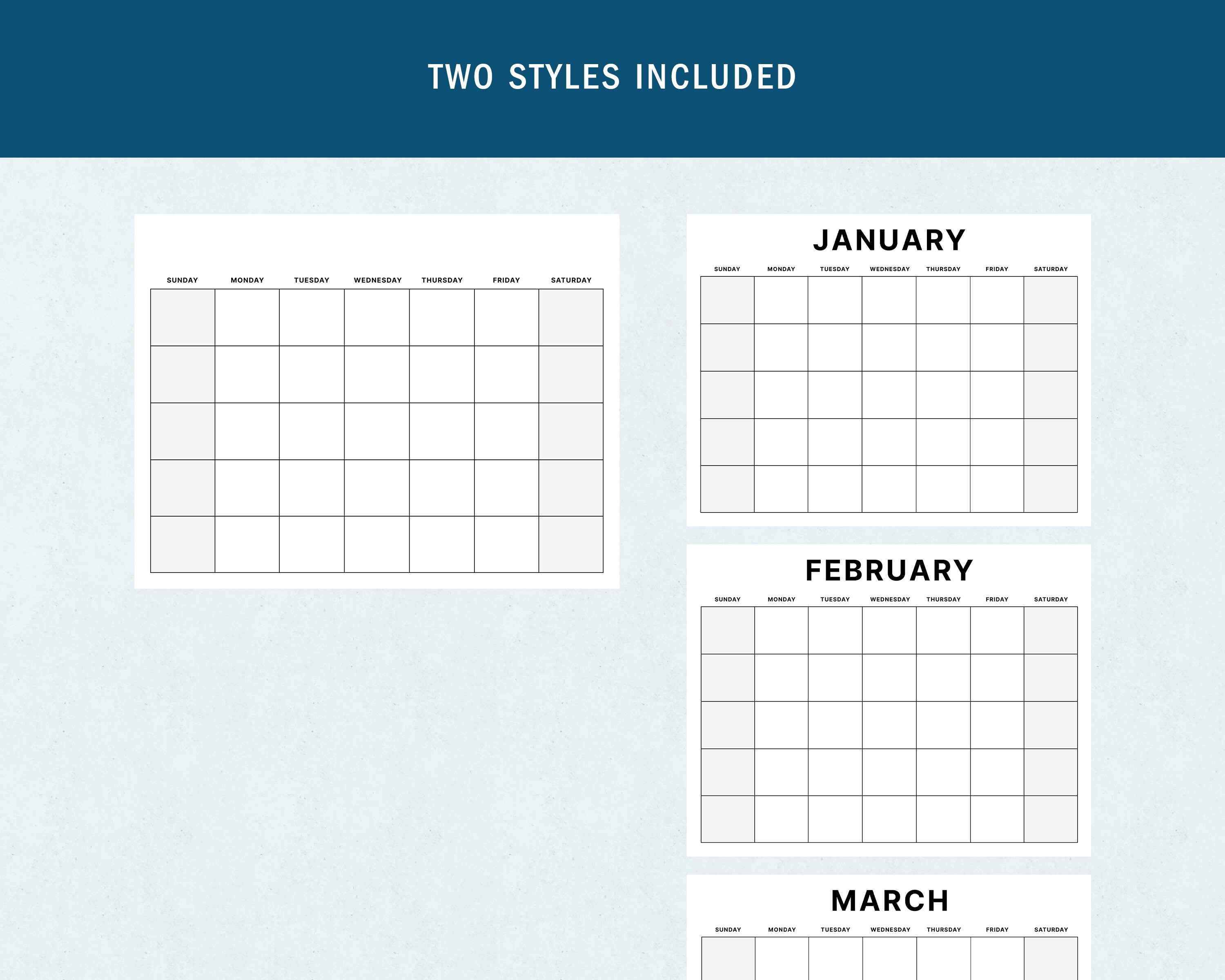 Blank Calendar Month Pages – Printable Monthly Calendar Download ...