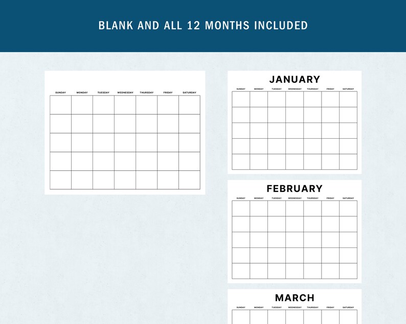 Blank Calendar Month Pages – Printable Monthly Calendar Download ...