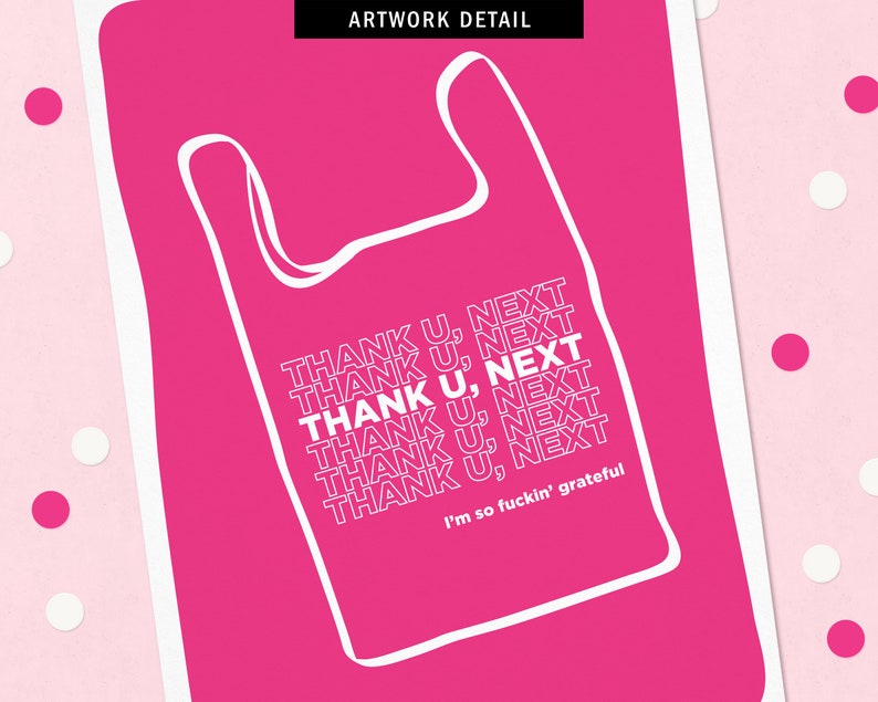 Thank U Next – Ariana Grande, Thank You Greeting Card With Pink ...