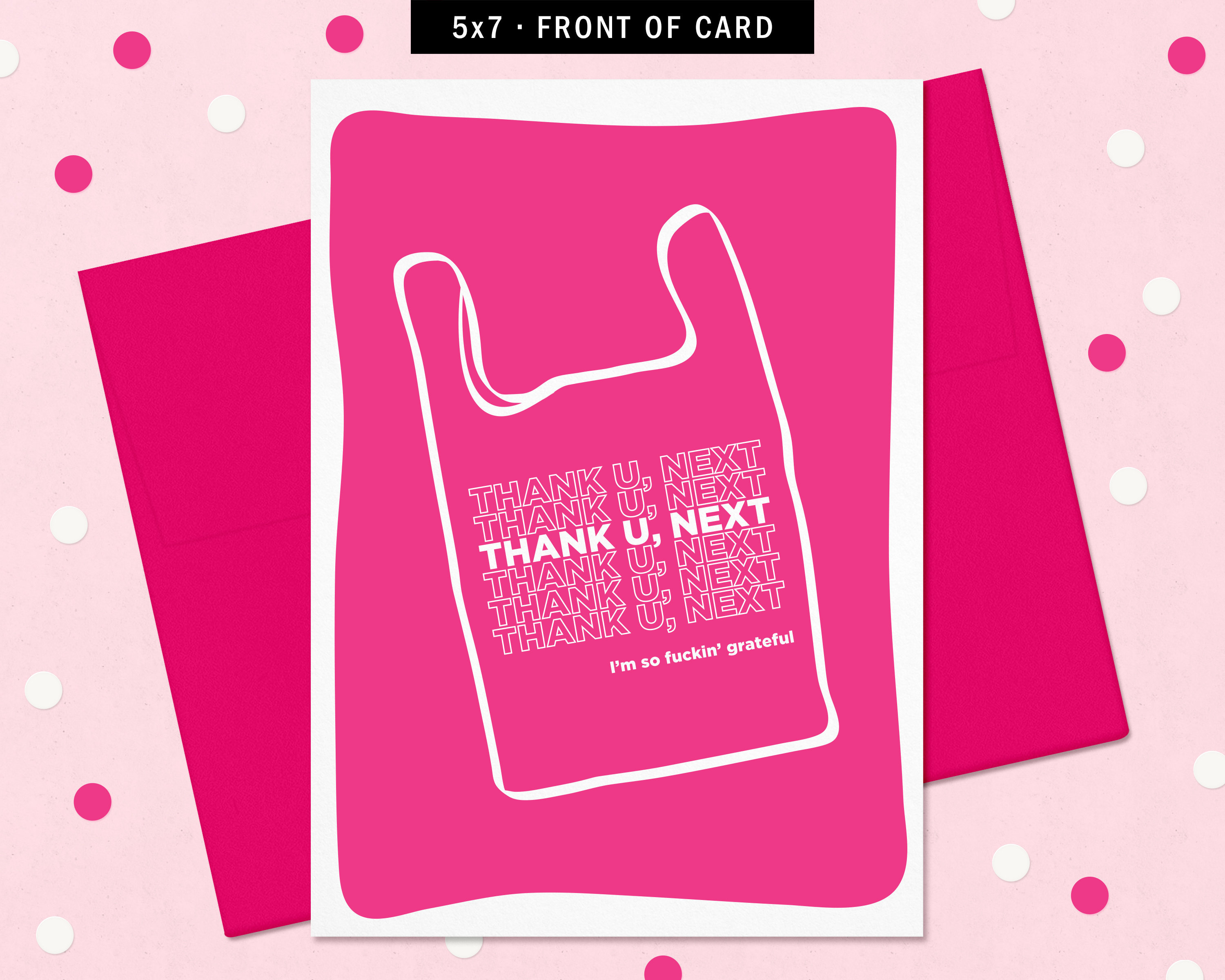Thank U Next – Ariana Grande, Thank You Greeting Card With Pink ...