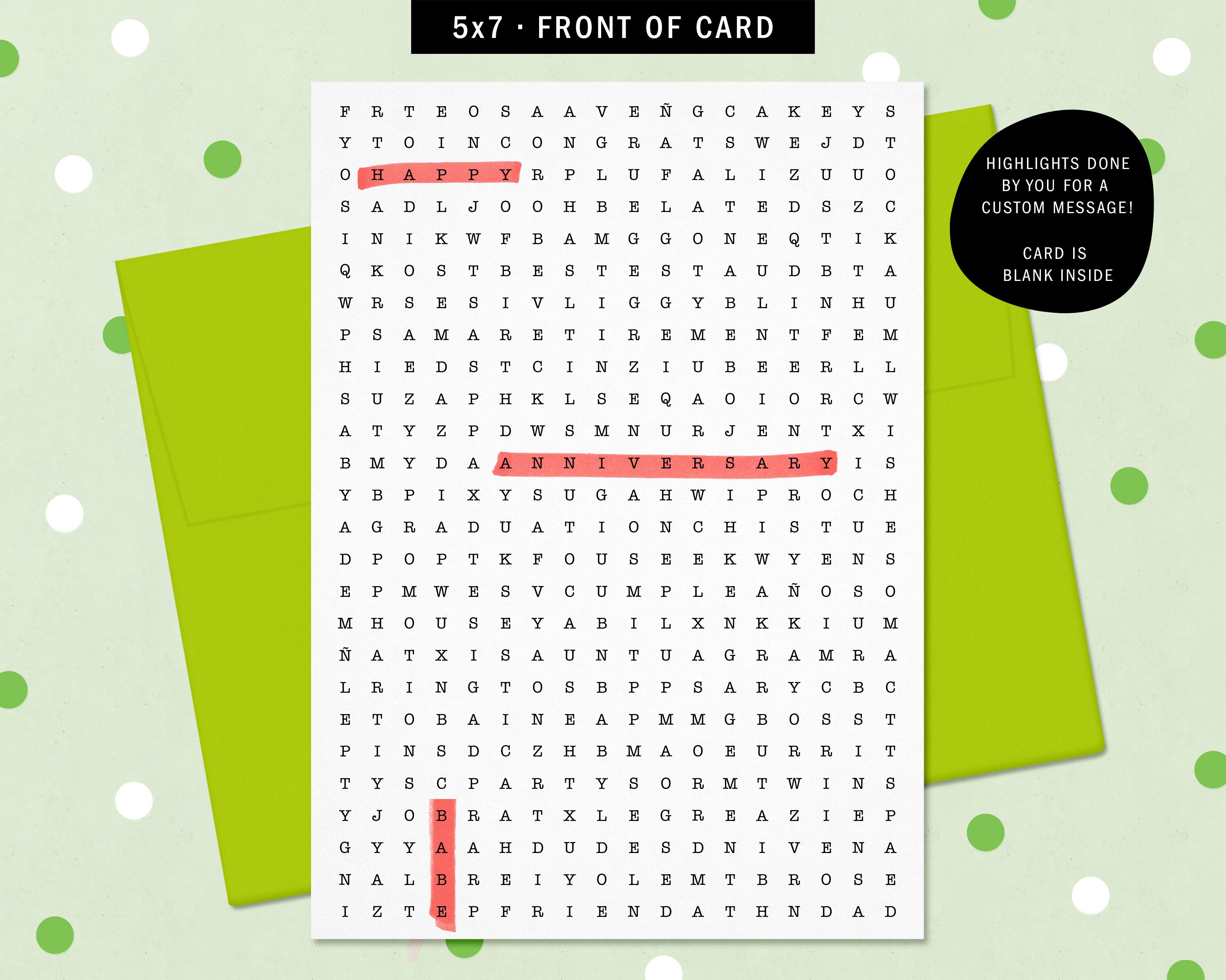 All Occasions Word Search Card Happy Birthday New House Baby - Etsy