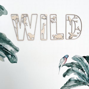 Wild Sign - Nursery Decor - Name Sign - Safari Wall Art - Personalised ...
