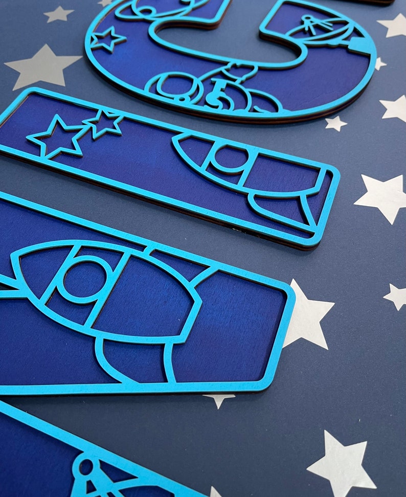 Space Name Sign Space Letters Personalised Name Sign - Etsy