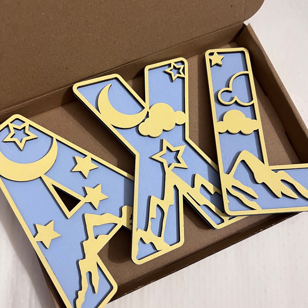 Moons and Mountains Name Sign - Nursery Letters - Personalised Name ...