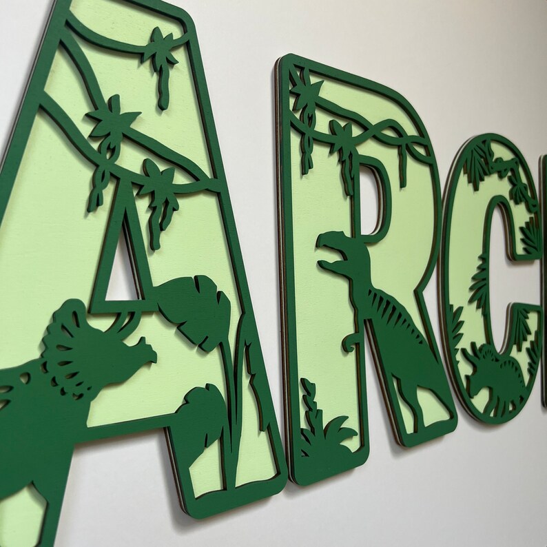 Dinosaur Name Sign Dinosaur Letters Personalised Name Sign - Etsy