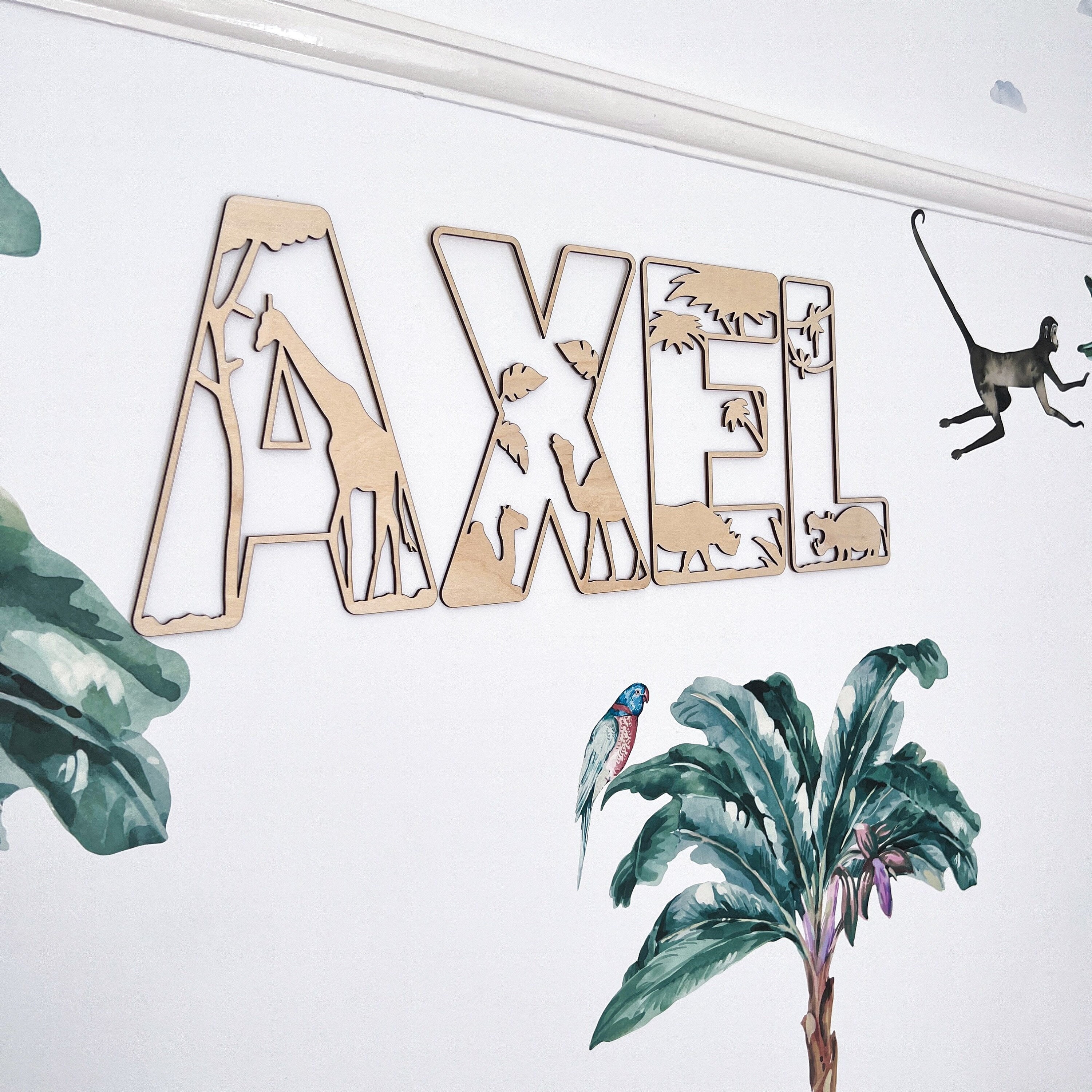 Safari Name Sign Animal Letters Personalised Name Sign - Etsy