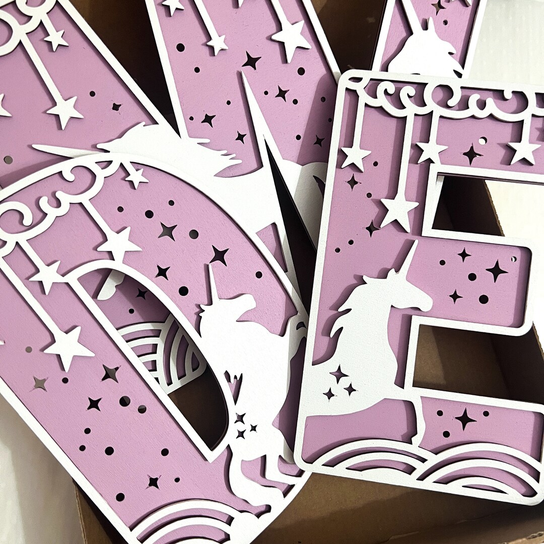Unicorn Name Sign Unicorn Letters Personalised Name Sign Custom Name ...