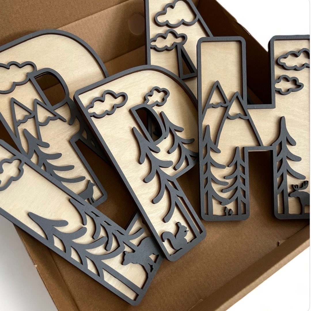 Woodland Name Sign Woodland Letters Personalised Name Sign Custom Name ...