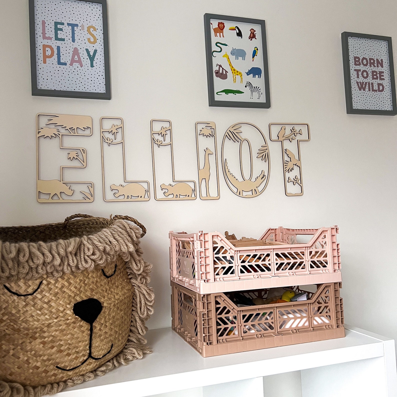 Safari Name Sign Animal Letters Personalised Name Sign Custom Name ...