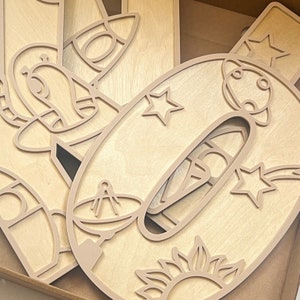 Space Name Sign - Space Letters - Personalised Name Sign - Custom Name ...