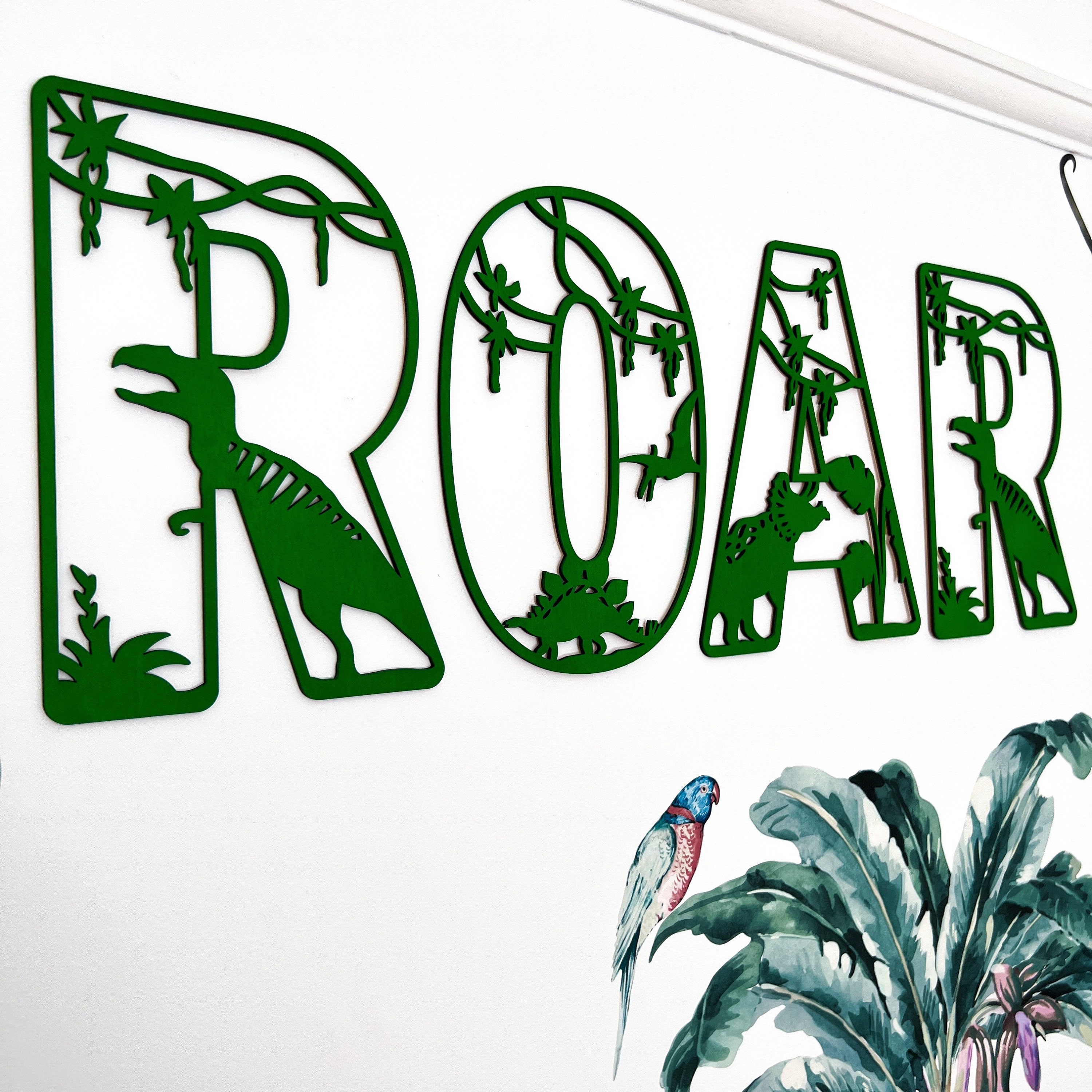 Roar Sign Nursery Decor Name Sign Dinosaur Wall Art - Etsy