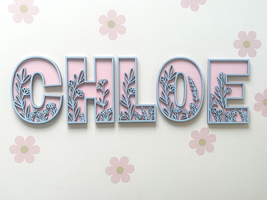 Wildflower Name Sign Floral Letter Personalised Name Sign - Etsy