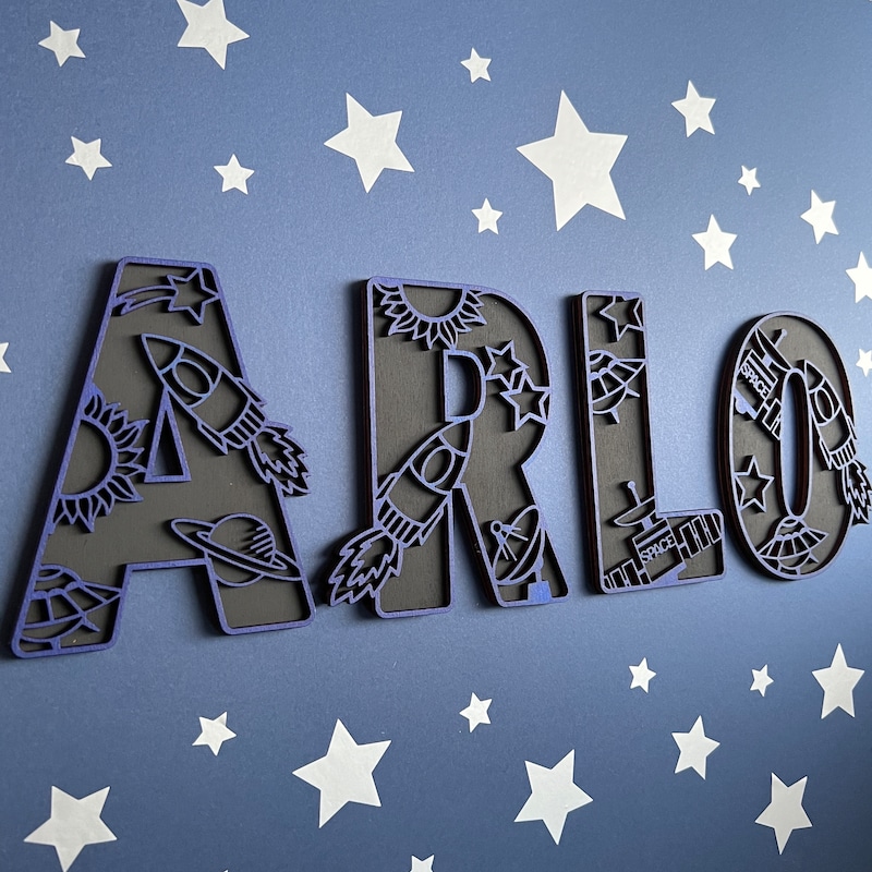 Space Themed Bedroom Sign - Etsy
