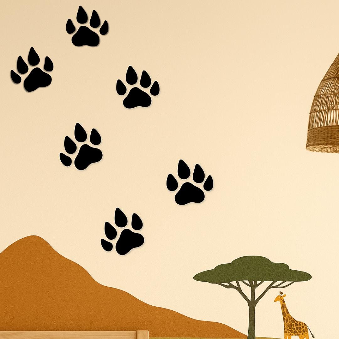 Wooden Lion Footprints- Set of 6 - Personalised Lion Sign - Animal ...