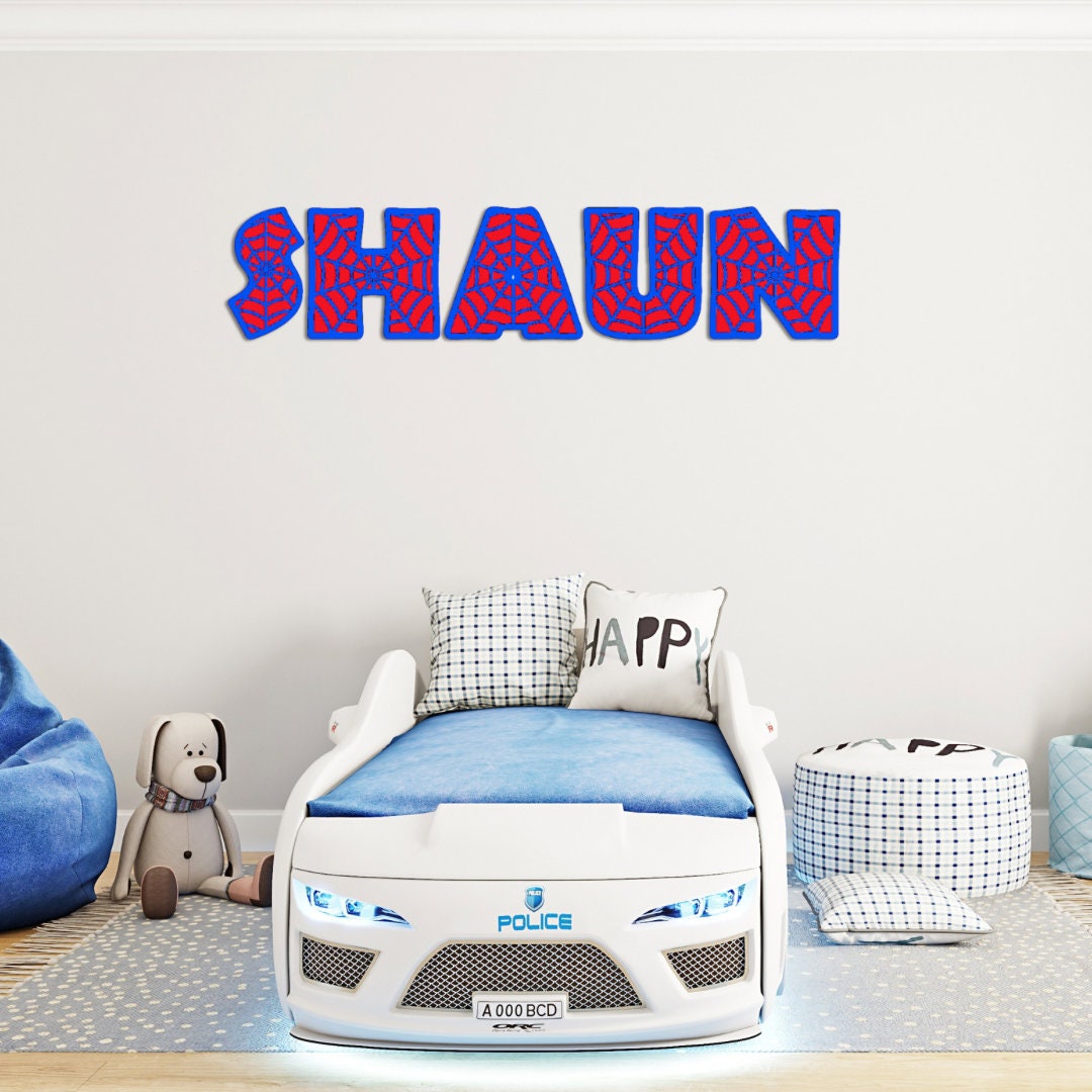 Spiderman Name Sign - Wooden Sign - Superhero Letters - Personalised ...