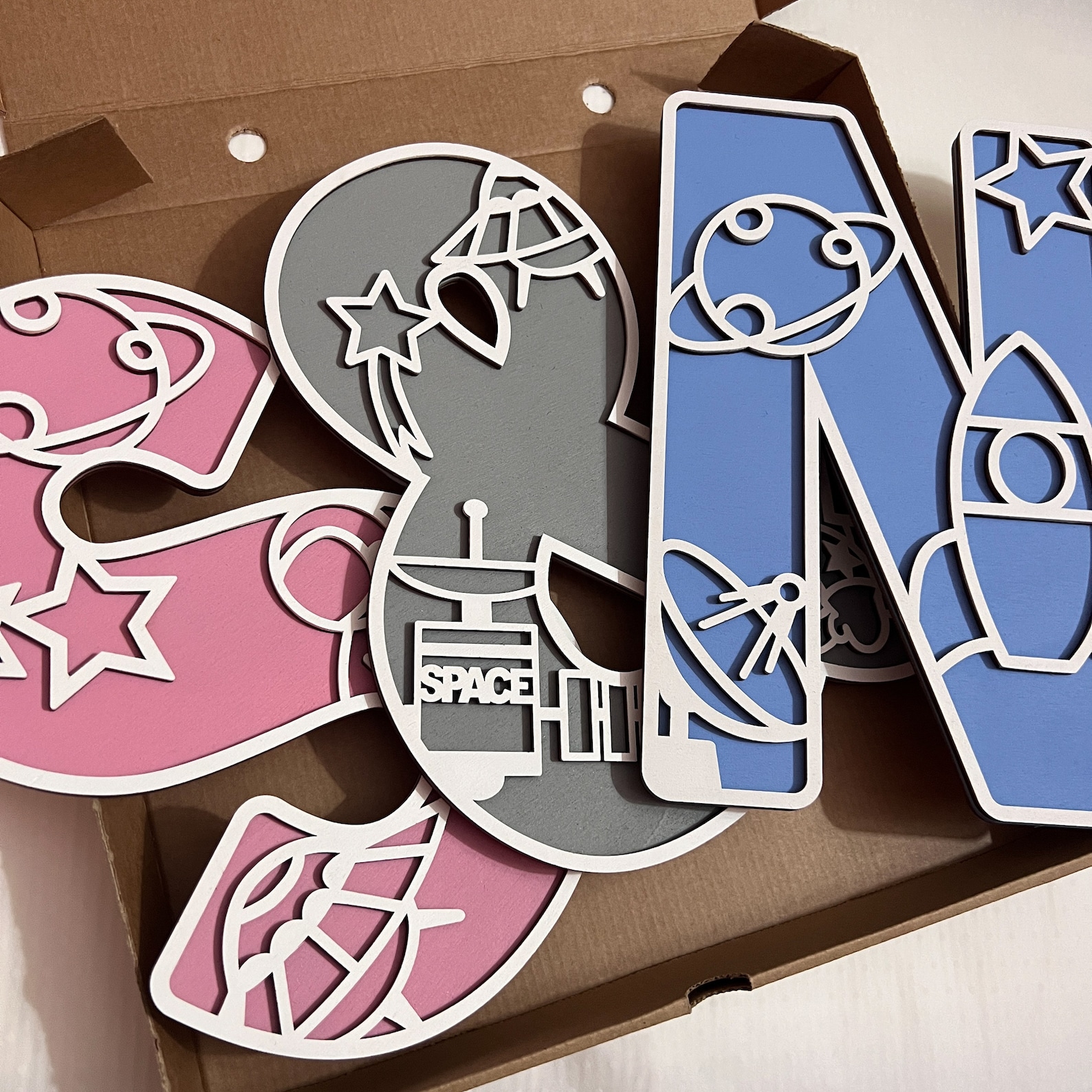 Space Name Sign Space Letters Personalised Name Sign Custom Name Decor ...