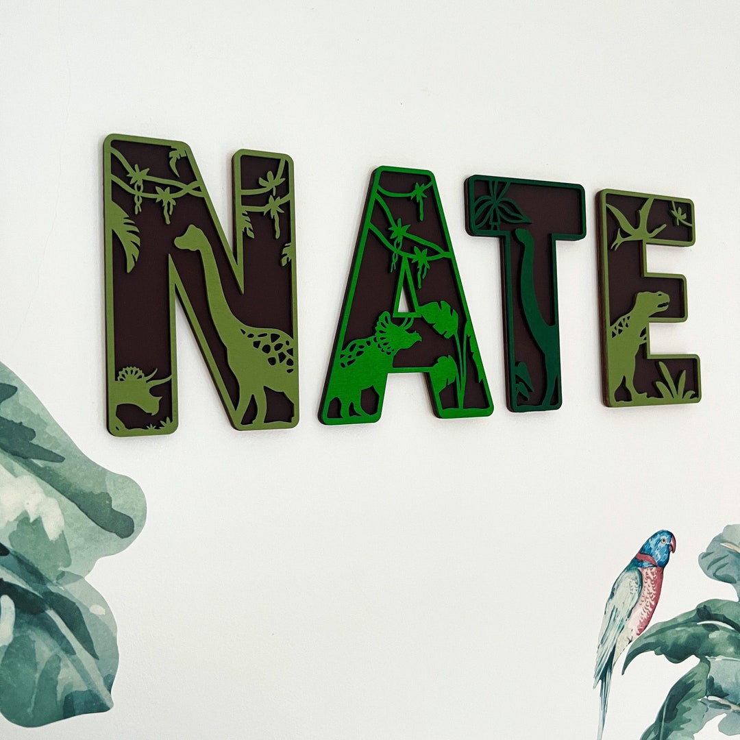 Dinosaur Name Sign Dinosaur Letters Personalised Name Sign Custom Name ...