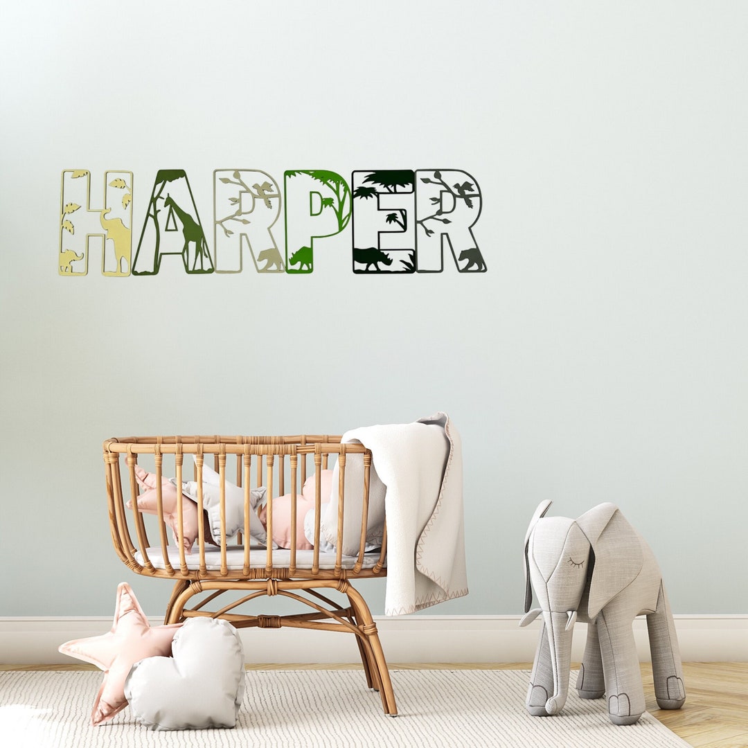 Safari Name Sign - Safari Letters - Personalised Name Sign - Custom ...