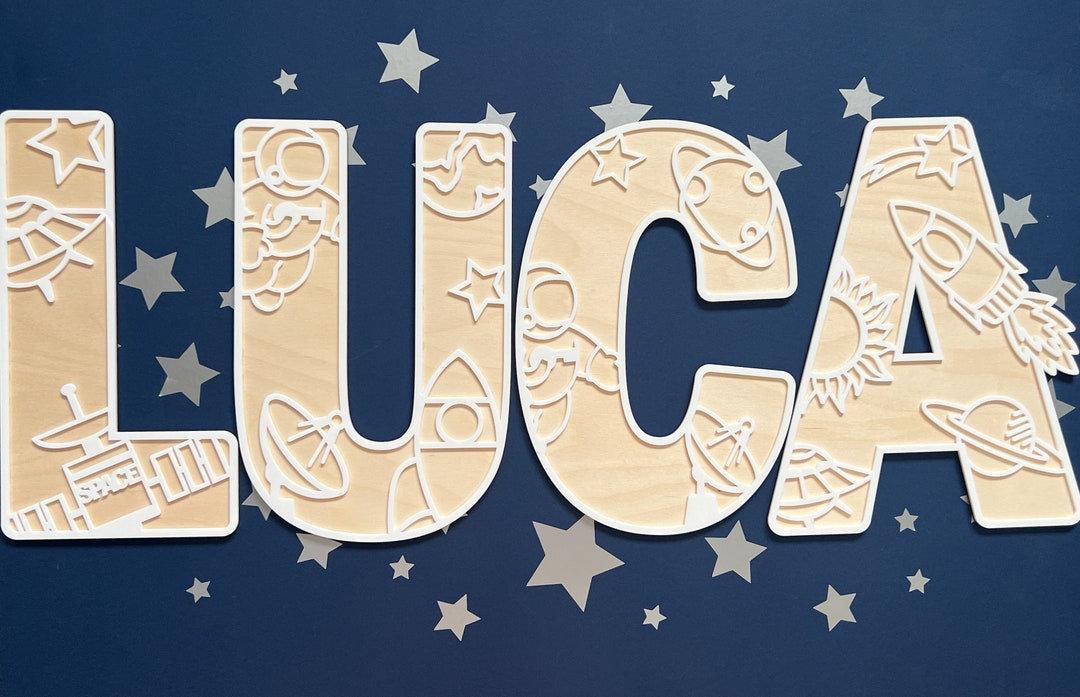 Space Name Sign - Space Letters - Personalised Name Sign - Custom Name ...
