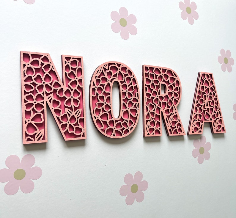 Flower Name Sign - Flower Letter - Personalised Name Sign - Custom Name ...