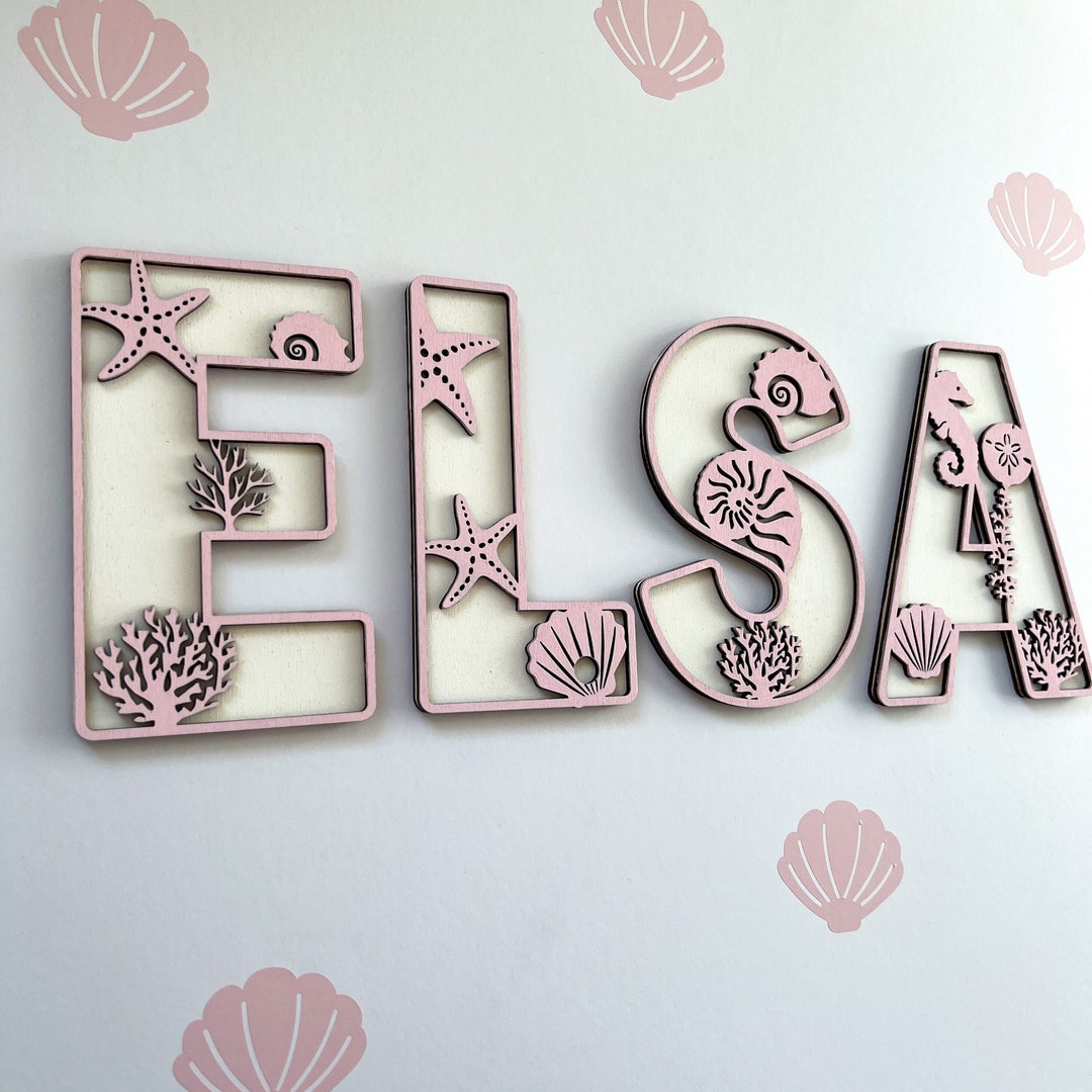 Under the Sea Name Sign - Seashell Letters - Personalised Name Sign ...