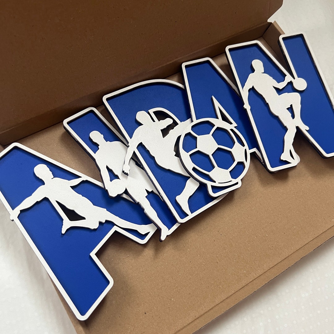 Football Name Sign - Football Letters - Personalised Name Sign - Custom ...