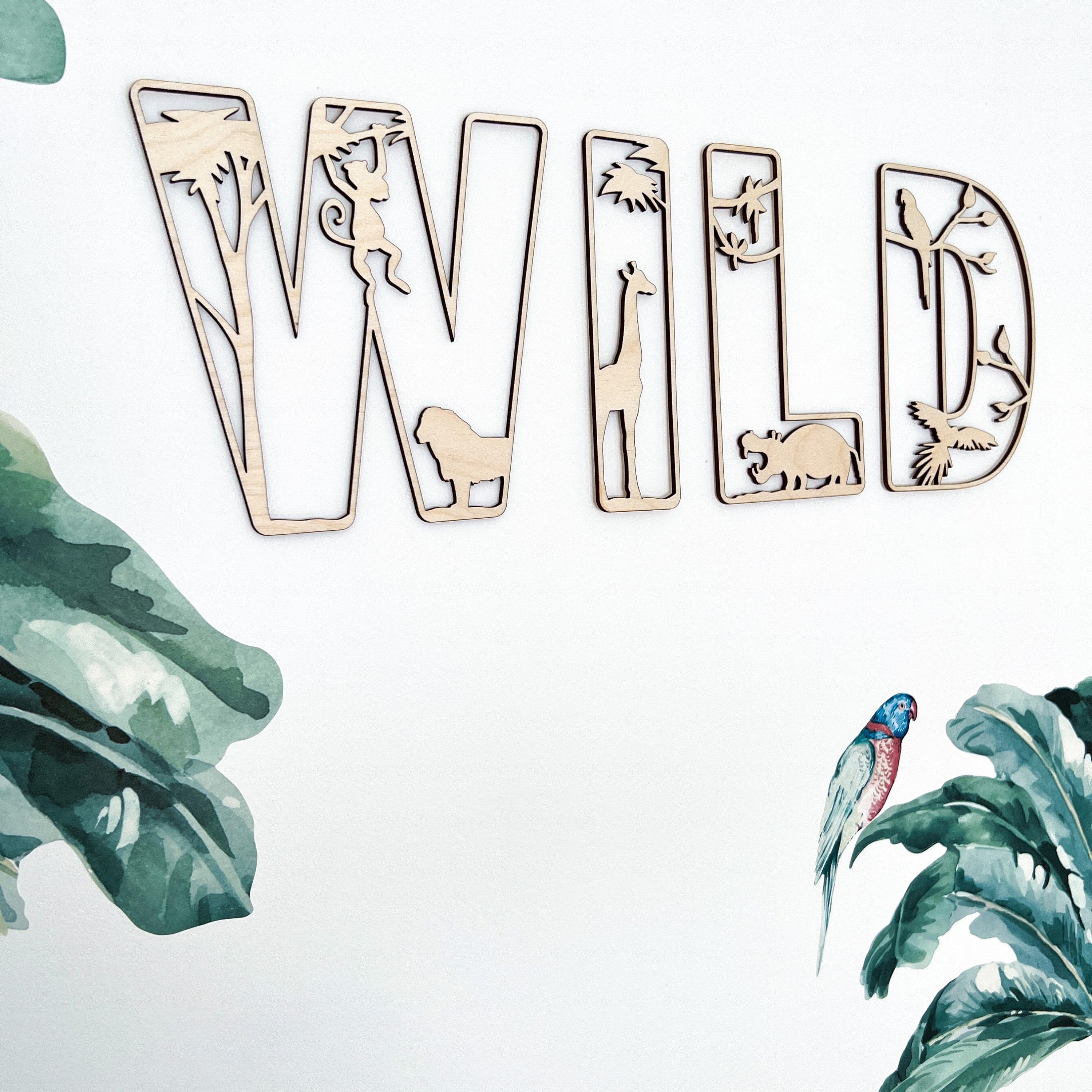 Safari Name Sign Animal Letters Personalised Name Sign - Etsy