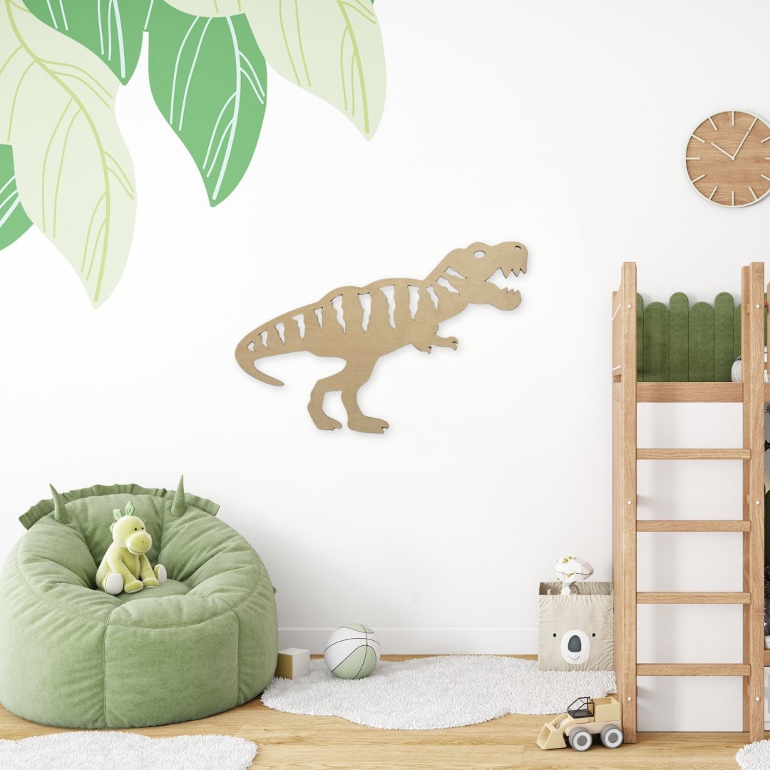Wooden Dinosaur - Dino Bedroom Decor - Dinosaur Wall Decor - Dinosaur ...