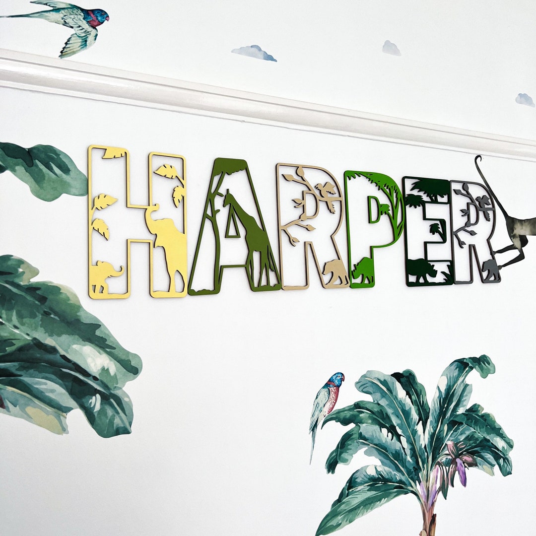 Safari Name Sign Safari Letters Personalised Name Sign - Etsy UK