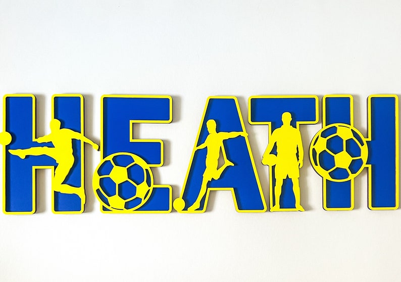 Football Name Sign - Football Letters - Personalised Name Sign - Custom ...