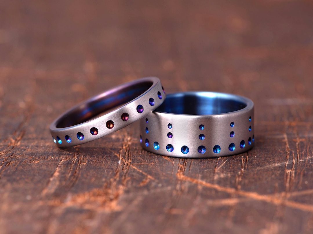 Coloured Titanium Wedding Ring, Hypoallergenic Minimalist Simple Band ...