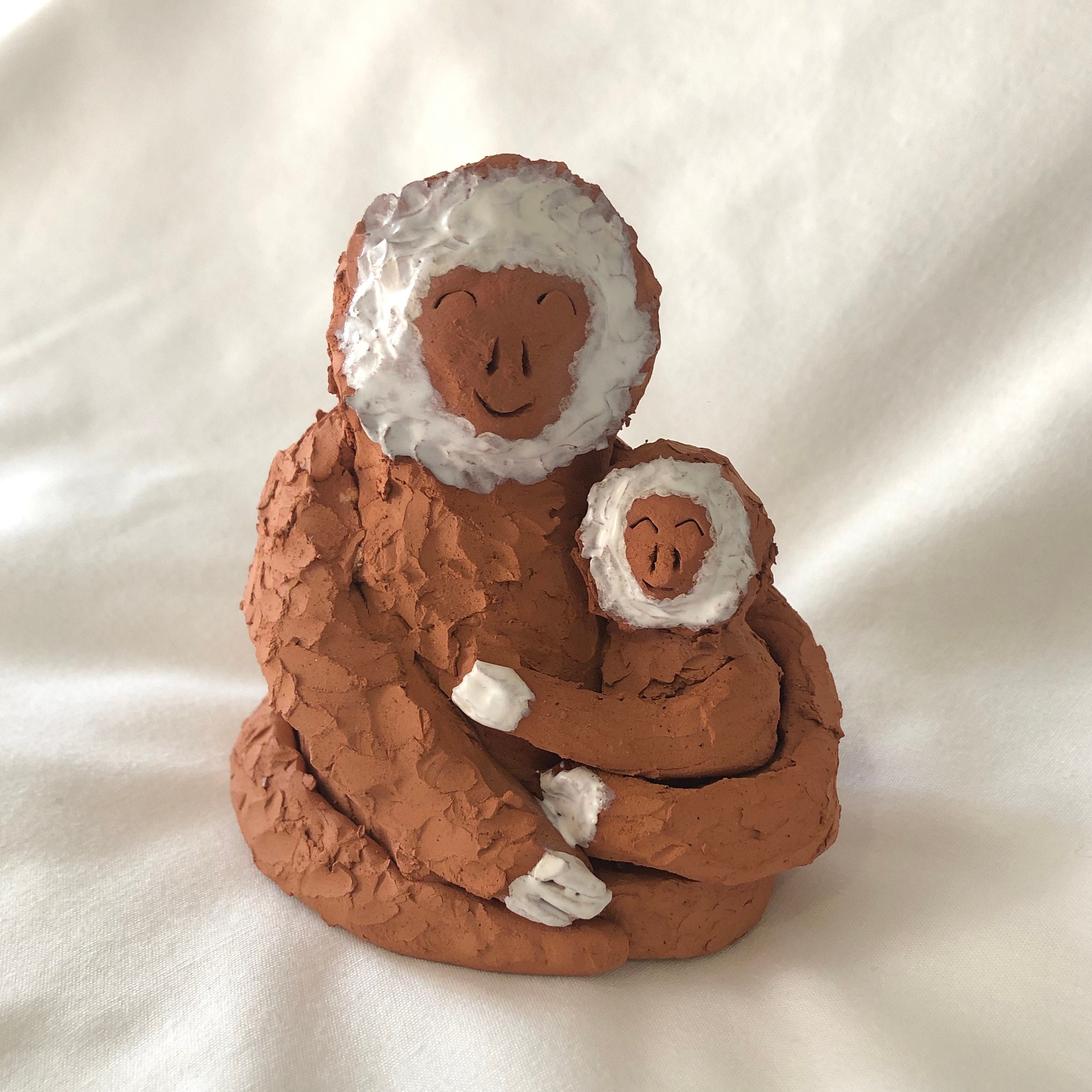 Molly the Monkey and Her Baby- Unique Handmade Ceramic - Etsy