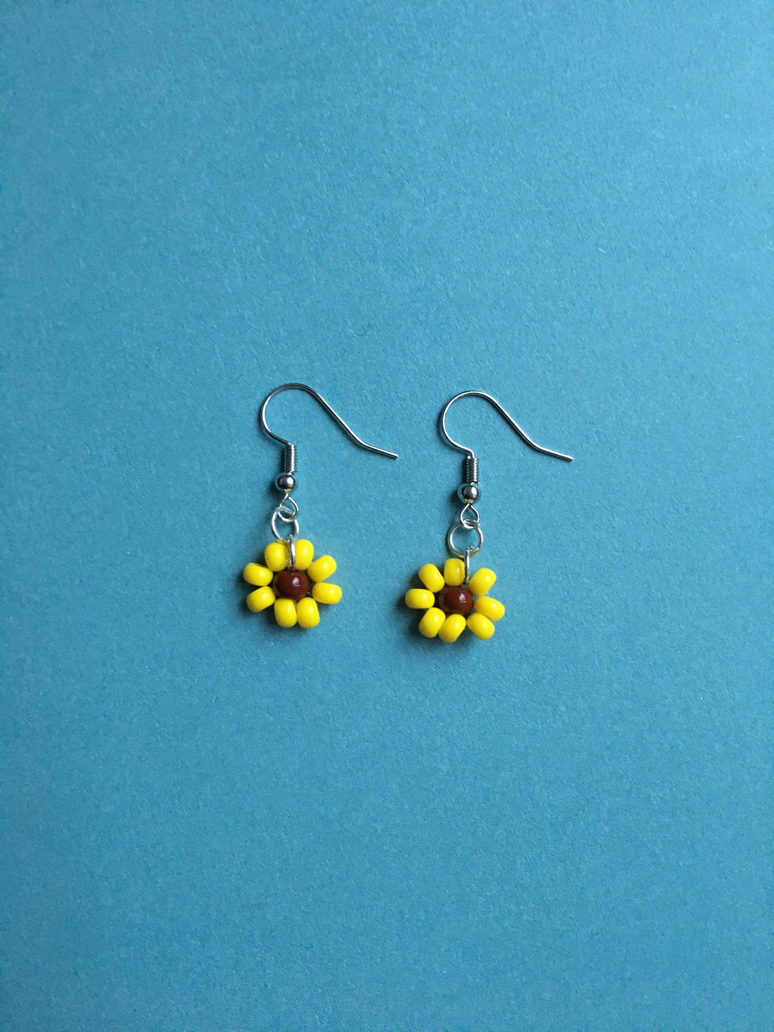 Daisy Flower Earrings Flower Bead Earrings Beaded Earrings - Etsy