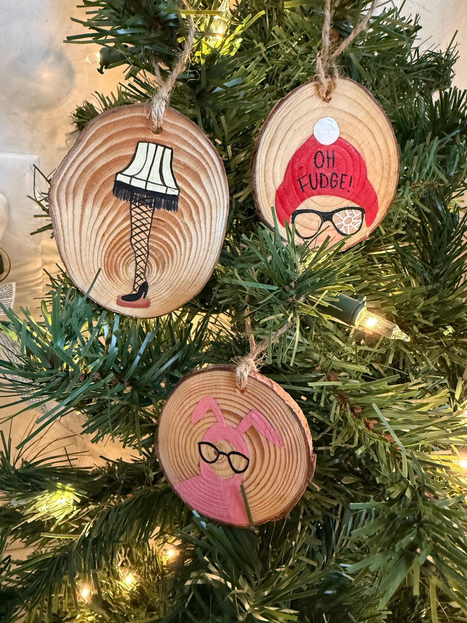 Christmas Story Inspired Ornament, Wood Slice, Holiday Decor, Christmas ...