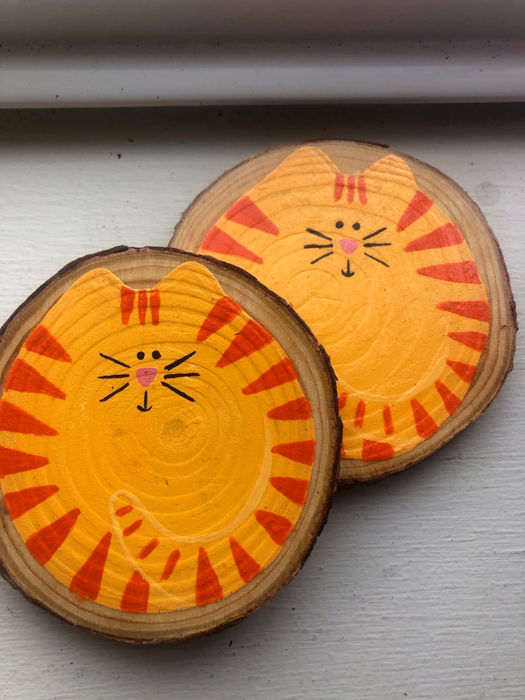 Custom Cat Coasters, Wood Slice Coasters, Gifts for Her, Pet Coasters ...