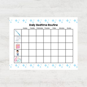 Bedtime Sticker Chart Bedtime Routine Chart Bedtime Routine Kids ...
